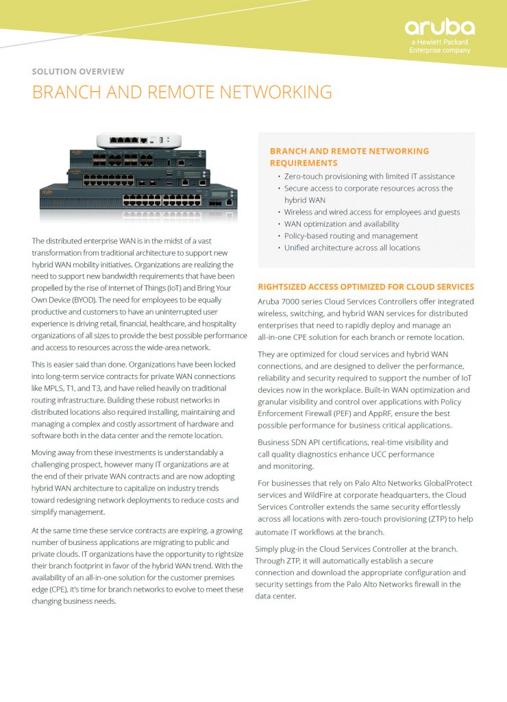 Aruba solution - Elite