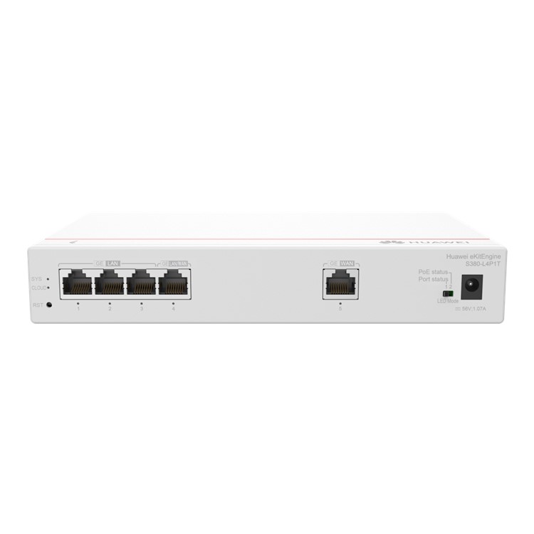 Multi-Service Gateway S380-L4P1T, 1*GE WAN, 4*GE LAN(PoE+, 50W) - Elite